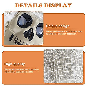 1Pc Luminous Decorative Scary Skull Pendant Halloween Party Skull Decor (White) Decor for Celebration Party