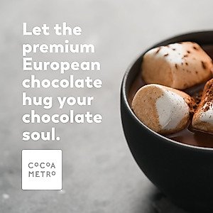 Cocoa Metro Organic Belgian Hot Drinking Chocolate (3-Pack), organic hot chocolate with chunks of rich chocolate, European cacao roasting brings out fullest chocolate flavor, Non-GMO hot cocoa, Not formulated for health benefits but for best chocolate fla