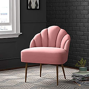 Amazon Brand – Rivet Sheena Glam Tufted Velvet Shell Chair, 23.5'W, Rose