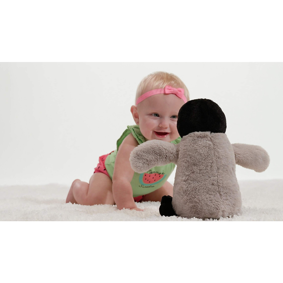 Wild Republic 23640 Happy Penguin Plush Toy, Animated Stuffed Animal That Claps & Sings, Baby Toys & Kids Gifts For All Ages, 10 Inches, Gray/Black