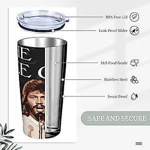 HIKTIEK Bee Rock Gees Band Stainless Steel Insulated Car Sippy Cup With Lid Travel Mug for Cold Hot 20 oz