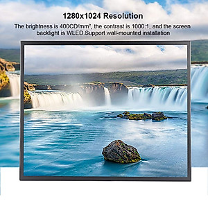 Bewinner1 19 Inch Portable Monitor, Resistive Touch Screen 1280 x1024 HD All-Metal Wall mounting Computer Display Supports HDMI/VGA/AV/BNC/USB Input Industrial Monitor