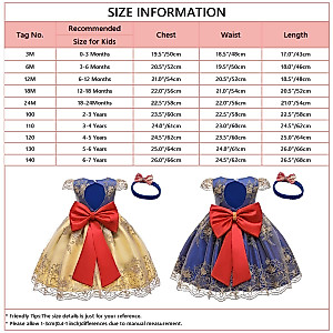 HOIZOSG Baby Girls Christening Dress Snow White Birthday Party Prom Embroidered Lace Baptism Bowknot Tutu Gown w/Headwear Yellow