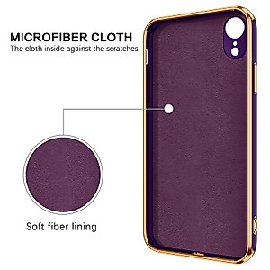 BENTOBEN iPhone XR Case, Phone Case iPhone XR 6.1, Slim Fit Gold Butterfly Design Kickstand Ring Holder Shockproof Protection Soft TPU Bumper Drop Protective Girl Women Boy iPhoneXR Cover, Deep Purple
