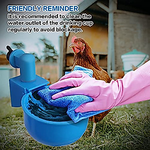 MYGIIKAKA Chicken Waterer Larger Automatic Chicken Waterer Cups DIY Poultry Chicken Waterer Kit 5 Gallon for Chicken, Duck, Goose, Rabbit (6 Pack)