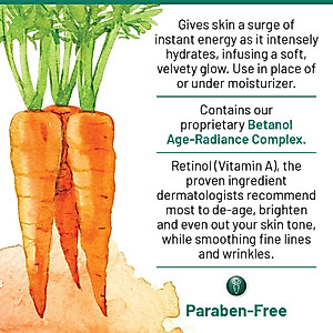 40 Carrots Vitamin Serum + Vitamin C - Hydrate, Brighten & Even Skin Tone | Help Reduce Fine Lines & Wrinkles - USA Made, Paraben & Cruelty Free (1oz)