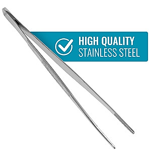 MABIS Surgical Tweezers and Dressing Forceps, 5.5 inches long, Serrated, Stainless Steel