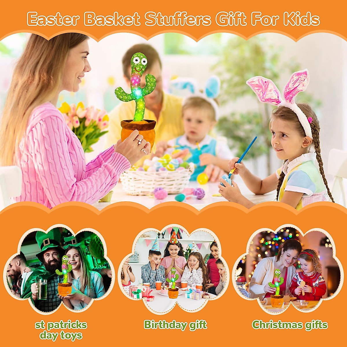 Baby Dancing Cactus for Baby Toys Boys Girls, Dancing Cactus Mimicking Toy Talking Cactus Toy Baby Toys, Singing Sunny Cactus Talking Imitation Toys Glowing Musical Toys Children's Educational Toys