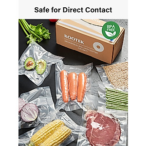 Kootek 11" x 150' Vacuum Sealer Bags Roll for Food with Cutter Dispenser, Commercial Grade Vacuum Seal Bags, BPA Free, Customized Size Food Bags for Storage, Meal Prep and Sous Vide