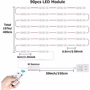 Kintion LED Vanity Mirror Light, Dimmable Hollywood Style 13ft(4m) Ultra Bright White Led Mirror Lights, with RF Remote, for Full Body Mirror, Makeup Vanity Table & Bathroom Mirror(Mirror Not Include)