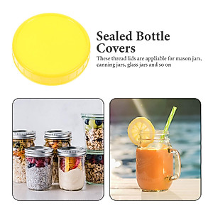 10pcs Plastic Jars Lids Reusable Covers Jar Supplies Sealed Bottle Covers Jar Lids Wide Mouth Bottle Lids Jar Lid Wide Mouth Sealing Jar Covers Vjars Lids