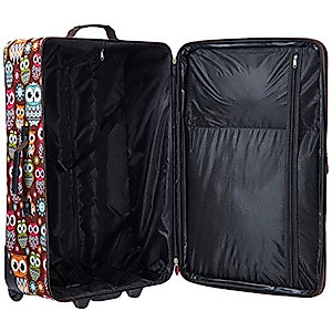 Rockland Vara Softside 3-Piece Upright Luggage Set,Expandable, Owl, 20 inch,22 inch,28 inch