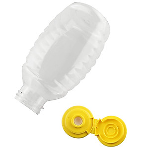 JCBIZ 6pcs Clear Squeeze Honey Bottle Honey Container Dispenser 154x78mm Portable Food Packaging PET Sealed Can for Liquid Products