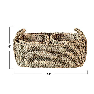 Bloomingville Hand-Woven Seagrass Nested, Natural, Set of 3 Basket, 3