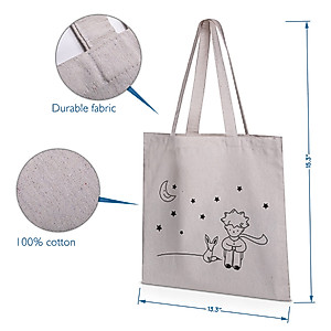 HI FIVE! White Tote Bag for Men & Women, Lightweight Tote Bags for Grocery, Reusable Shopping Bags for Multipurpose,Canvas Bags with Handles