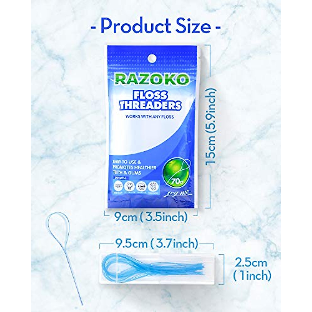 Floss Threaders | for Braces, Bridges, and Implants |210PCS (Pack of 3)