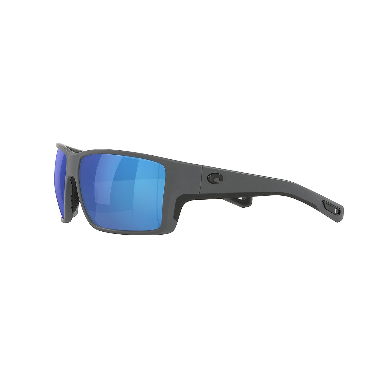 Costa Del Mar Mens Reefton Pro Rectangular Sunglasses, Grey/Polarized Blue Mirrored 580G, 63 mm