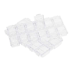 Mini Skater 12 Grids Plastic Clear Jewelry Box Small Transparent Ornaments Case Container Storage Organizer for Necklace Earrings Ring Bead with Lid,5.1×2.55 inch/13×6.5cm,2Pcs