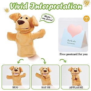 CozyWorld Dog Hand Puppet Puppy Muppets Plush Toys Show Developing Intelligence Gifts for Adults and Kids，10‘’