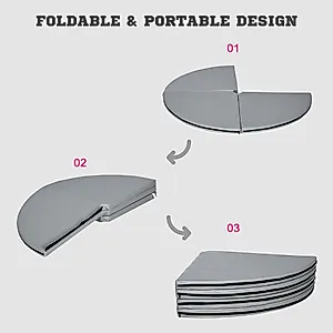 Soozier Pole Dance Mat, 2"T x 5'W Folding Pole Dance Mat for Home, Lightweight and Foldable, Gray