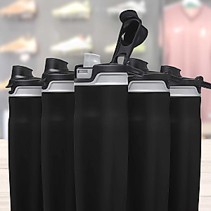 DISCOUNT PROMOS Juno Water Bottles with Flip Lid 20 oz. Set of 6, Bulk Pack - Reusable, Great for Gym, Hiking, Cycling and for School - Black