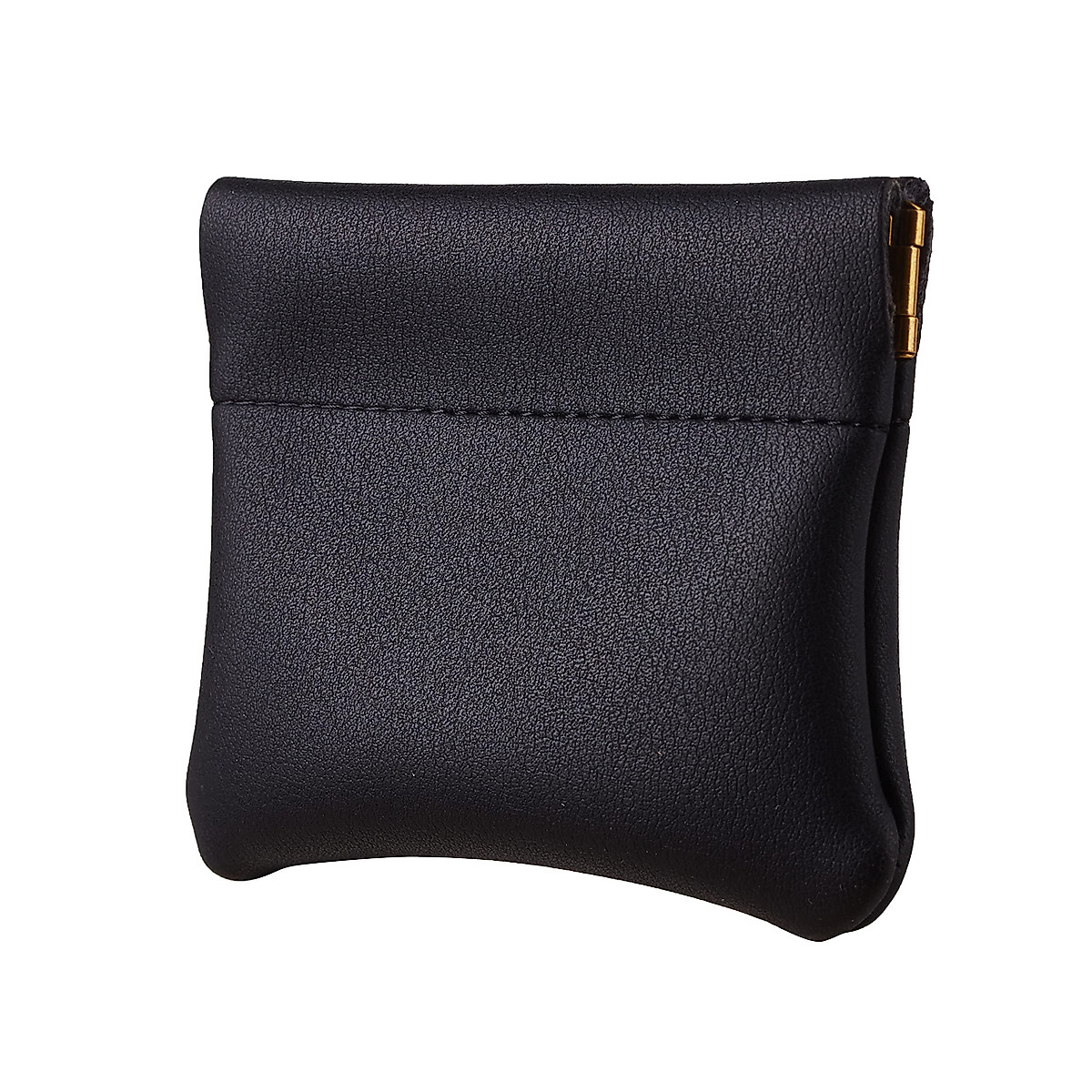 Travelambo Leather Squeeze Coin Purse Pouch Change Holder For Men & Women (01 Vintage Black)