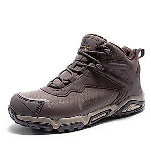 NORTIV 8 Men's Waterproof Hiking Boots Lightweight Mid Ankle Trekking Trails Outdoor Boots,Size 7,BROWN,JS19001M