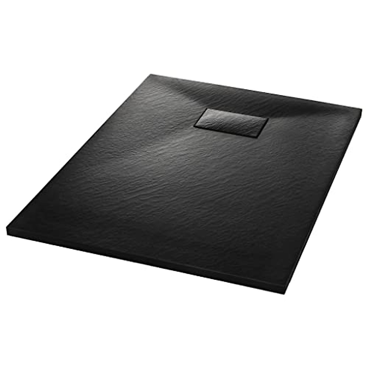 vidaXL Shower Base Tray Home Indoor Plumbing Fixture Hardware Part Skid Resistant Bathroom Base Shower Receptor Tray SMC Black 39.4"x27.6"