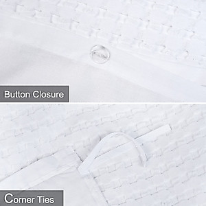 David's Home 100% Cotton Duvet Cover Set Twin Size, Waffle Weave Duvet Cover with Pillow Shams, 2pcs Ultra Soft and Breathable Comforter Cover Set, 68x90 Inches, White