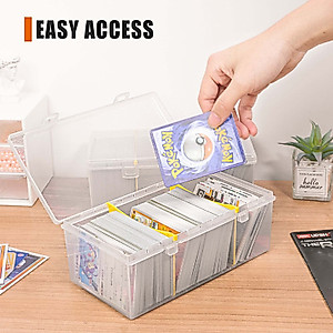 400 Count Plastic Trading Card Storage Box with Dividers, Baseball Card Storage Box, Sports Cards Holder Organizer - 1 PACK
