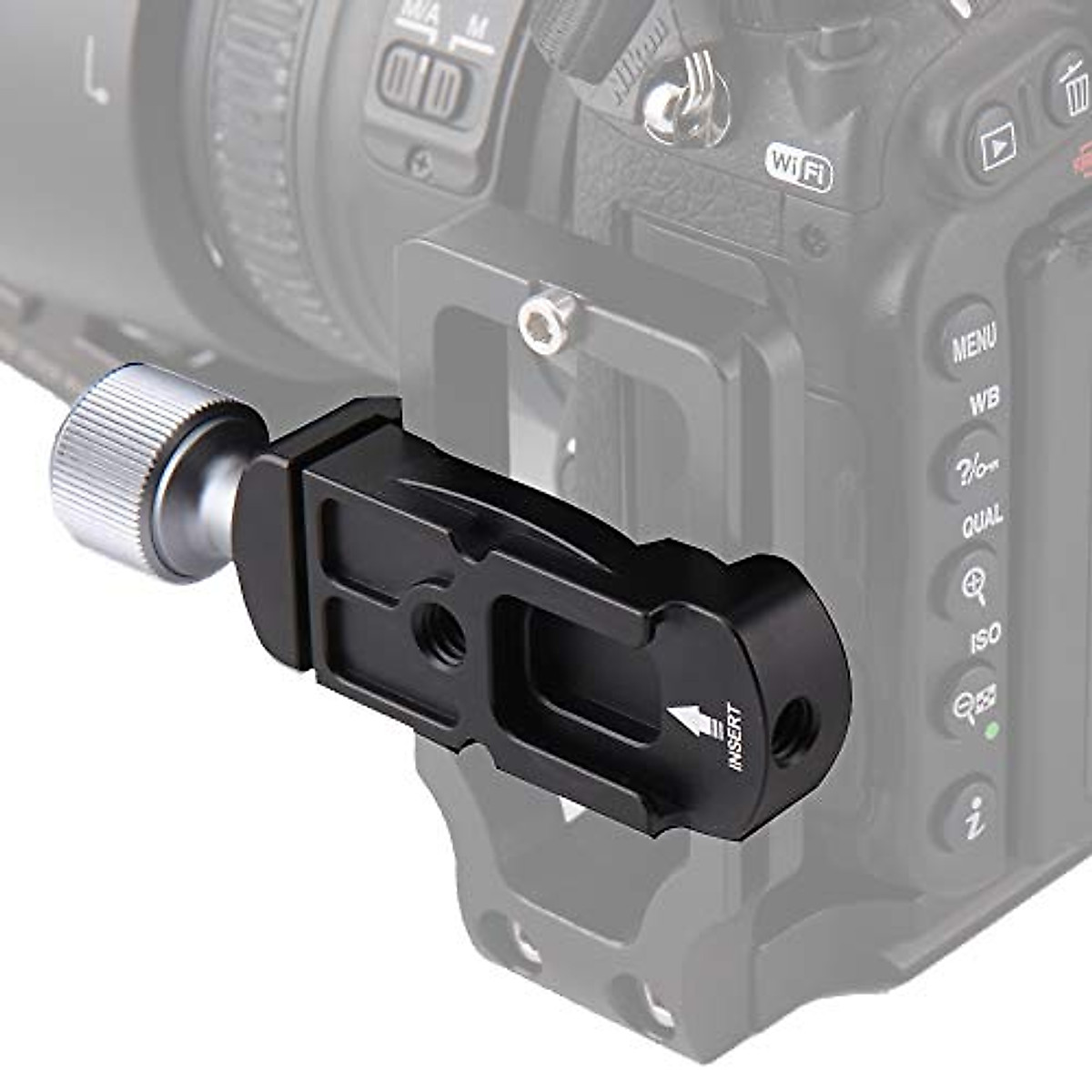 Universal Aluminum Arca Swiss Clamp with Hot Shoe Mount Adapter and 1/4" Screw for Professional Camera L Bracket Quick Release L Plate