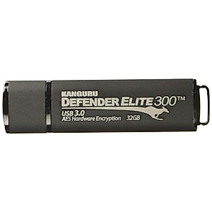 Kanguru Defender Elite300 – 32 GB Hardware Encrypted Flash Drive - FIPS 140-2 Certified - SuperSpeed USB 3.0 – Water Resistant