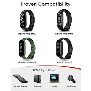 Sinoacc Charger for Xiaomi Mi Band 7/6/5, Amazfit Band 5 Replacement USB Magnetic Charging Cable Cord Accessories for Mi Band 7/6/5, Amazfit Band 5 Fitness Tracker（not for Magic Band）