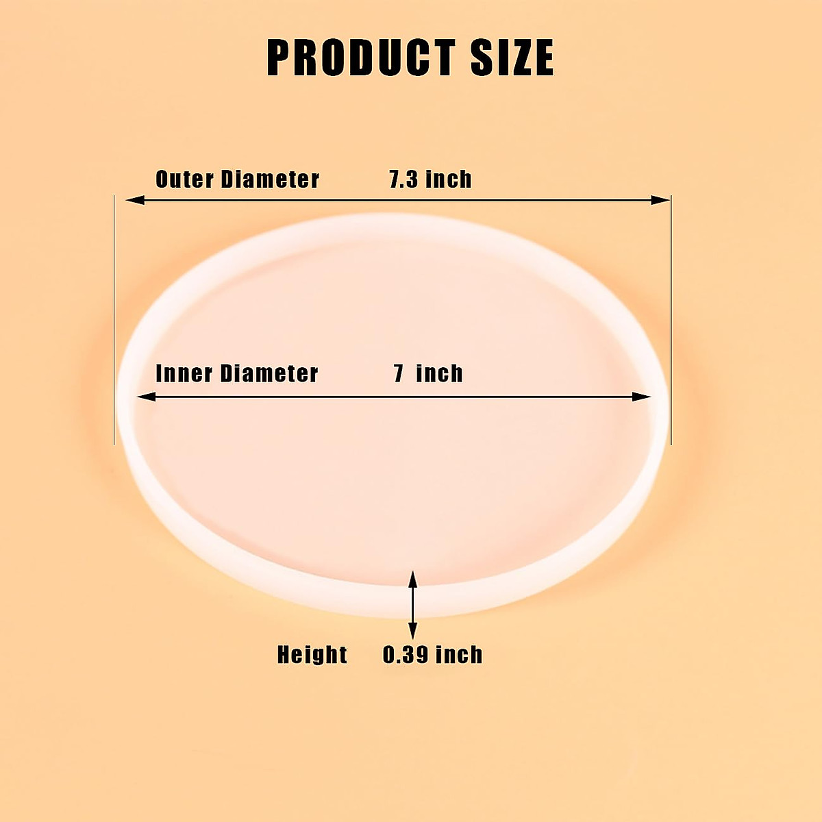 2pcs 7 Inch Resin Tray Molds, Round Rolling Tray Molds, Big Flat Round Coaster Resin Epoxy Silicone Board Molds for DIY Crafts