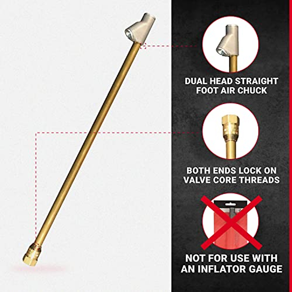 Milton S-693-12 1/4" FNPT Extended Reach Dual Head Air Chuck,Bronze