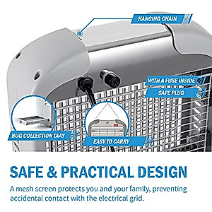 YONGTONG Fly Magnet Indoor High-Powered 3800V Electric Mosquito Killer, Pest Control Bug Zapper with 16 LED Lights for Moth, Wasp, Fly, Lamp for Households, Commercial Kitchen, Office, Restaurant (S)