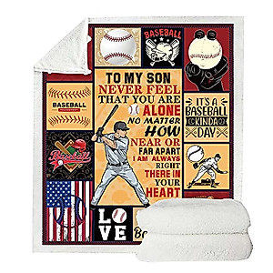 Juirnost to My Son Blanket Gifts,Son Birthday Gifts in Baseball,Son Blanket from Mom Dad,Birthday Gifts for Son Adult,Sweet 16 Gift Ideas,College Graduation Gifts for a Son Positive Encourage Blanket