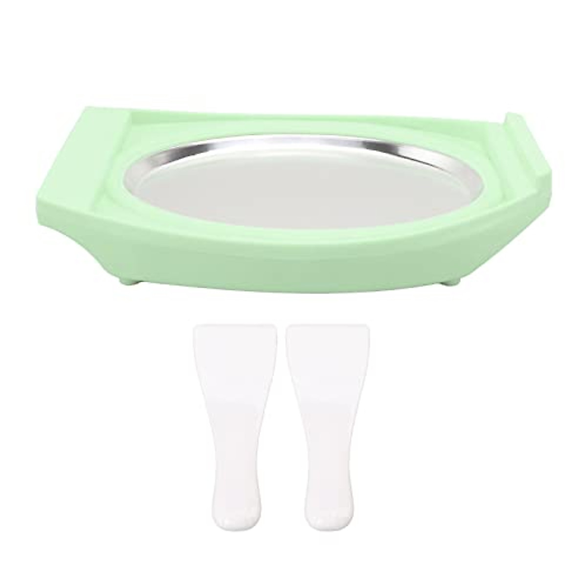 GLOGLOW Rolled Ice Cream Maker, Food Grade Wear Resistance ABS Plastic Aluminum Ice Cream Roller Plate Simple for DIY (Green)