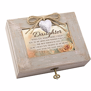 Cottage Garden Daughter Best Things in Life Taupe Wood Locket Music Box Plays You are My Sunshine