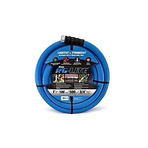 AG-LITE BSALONE100 1" x 100' Hot/Cold Water Rubber Garden Hose, 100% Rubber, Ultra-Light, Super Strong, 500 PSI, 50F to 190F Degrees, High Strength Polyester Braided, 2x Water Flow