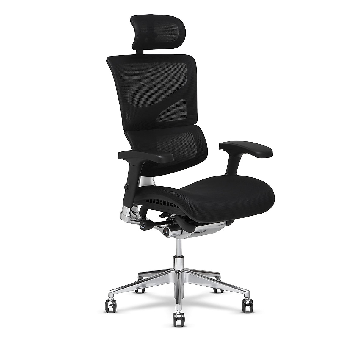 X-Chair X3 Management Office Chair, Black A.T.R. Fabric with Headrest - High End Comfort Chair/Dynamic Variable Lumbar Support/Floating Recline/Highly Adjustable/Durable/Executive Office Desk Seat