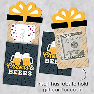 Big Dot of Happiness Cheers and Beers Happy Birthday - Birthday Party Money and Gift Card Sleeves - Nifty Gifty Card Holders - Set of 8