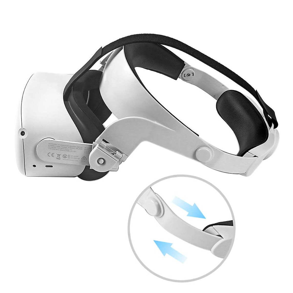 Adjustable Head Strap Headband Compatible for Oculus Quest 2 with Head Cushion Replace Elite Strap Maintain Balance and Reduce Head Pressure