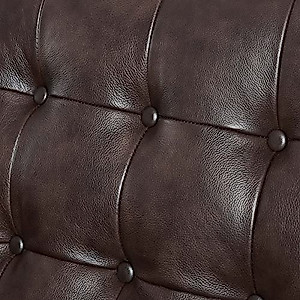 Modway Exalt Tufted Vegan Leather Loveseat, Brown