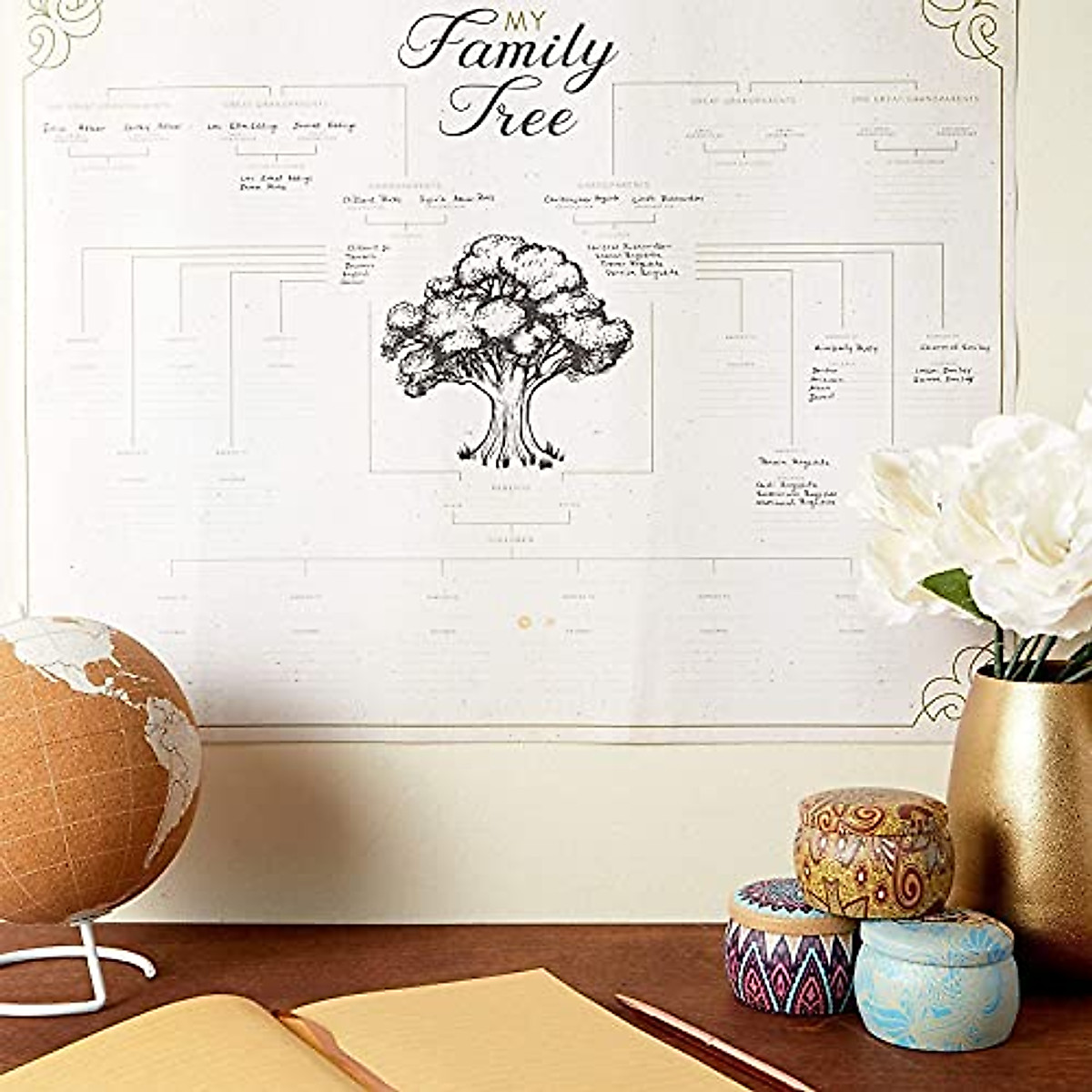 Okuna Outpost Blank Genealogy Chart, My Family Tree (17 x 22 Inches, 15 Pack)
