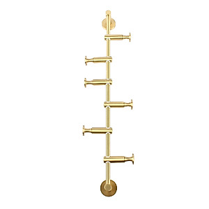 MIMODA Vertical Coat Rack Wall Mounted, 6 Hooks Wall Mount Coat Hooks Coat Rack for Entryway Bedroom Coats Scarfs Bag Hat Umbrella Space Saving (Gold)