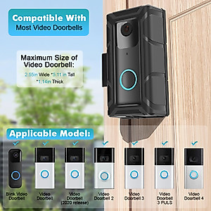Zortwury Anti-Theft Blink Doorbell Mount, No Drill Doorbell Mounting For Blink Video Doorbell，Blink Video Doorbell Holder, Easy to Install, Fit for Blink Doorbell Camera