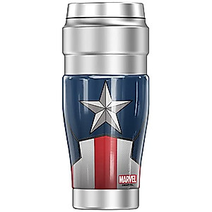 THERMOS Captain America Captain America Logo STAINLESS KING Stainless Steel Travel Tumbler, Vacuum insulated & Double Wall, 16oz