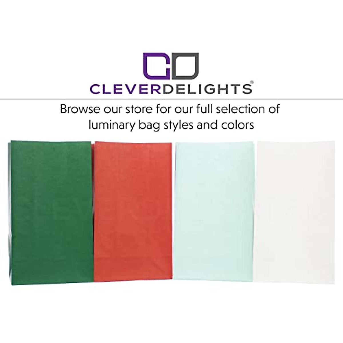 CleverDelights White Luminary Bags - 10 Count - Big Heart Design - Wedding Party Christmas Holiday Luminaria