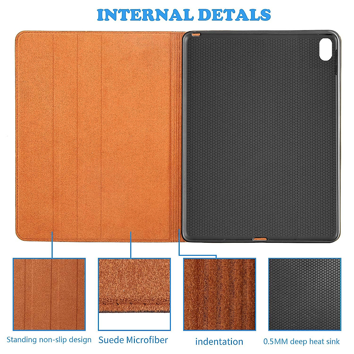 Gexmil Leather Case for iPad Air 11 Inch M2 2024,Genuine Leather Folio Cover for iPad Air5/ Air4 10.9 inch 2022/2020 with Pencil Holder, Auto Sleep/Wake,Shockproof,Pattern-Brown